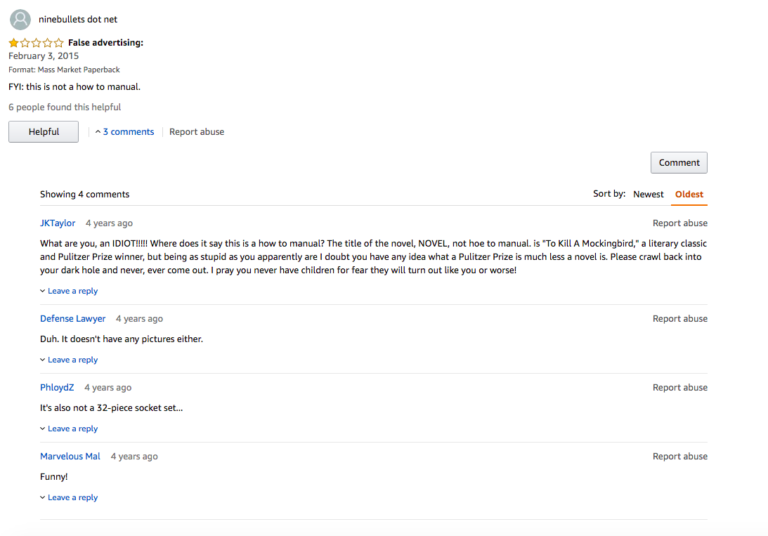 Literary Hub » The 50 Best One-Star Amazon Reviews of To Kill a Mockingbird