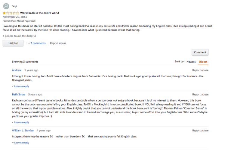 Literary Hub » The 50 Best One-Star Amazon Reviews of To Kill a Mockingbird