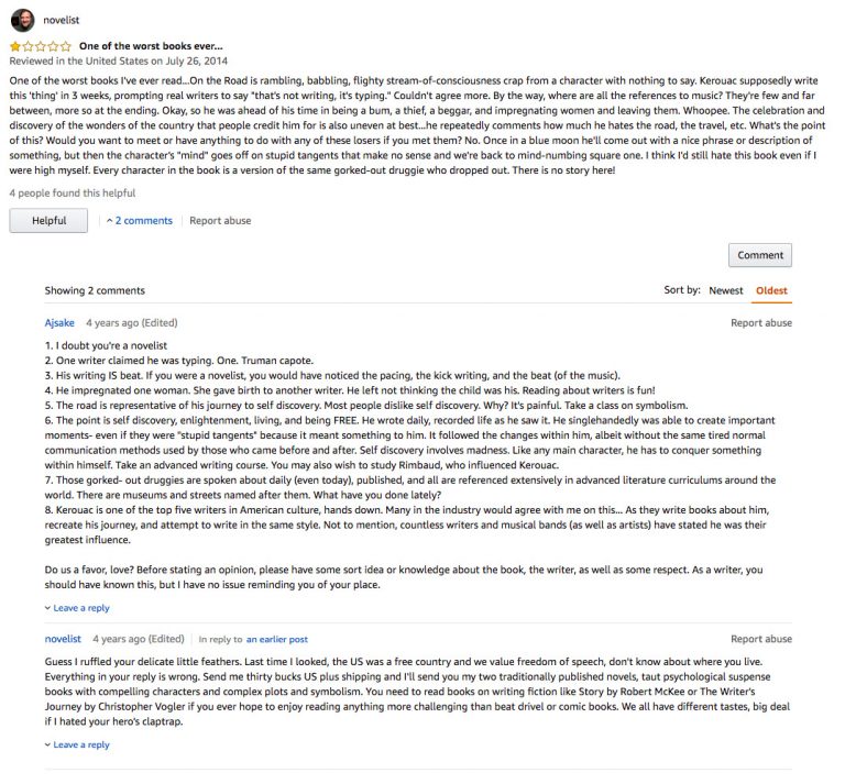 Literary Hub » The 75 Best One-Star Amazon Reviews of On the Road