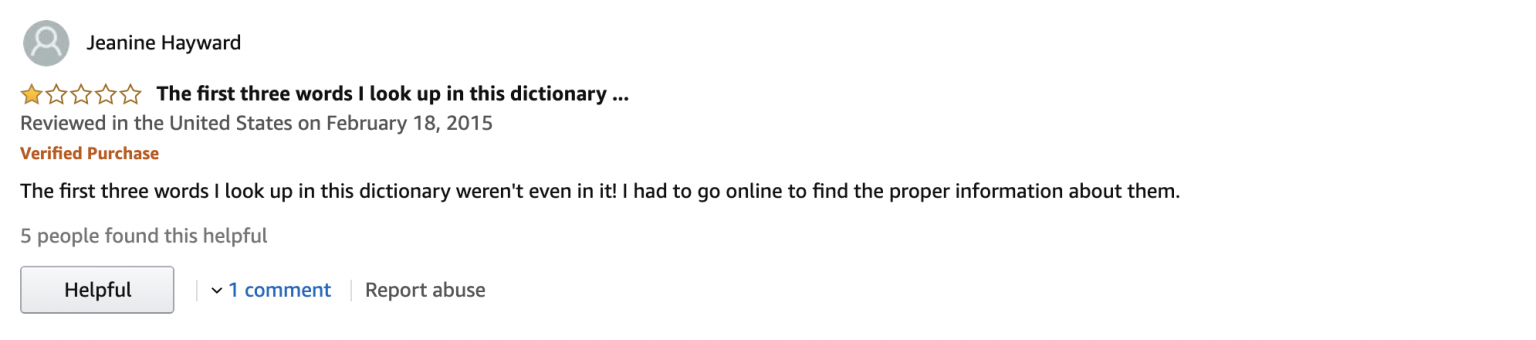 Literary Hub » The 30 Best One-Star Amazon Reviews of . . . The Dictionary