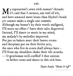 Literary Hub » All your favorite pop songs reimagined as sonnets.