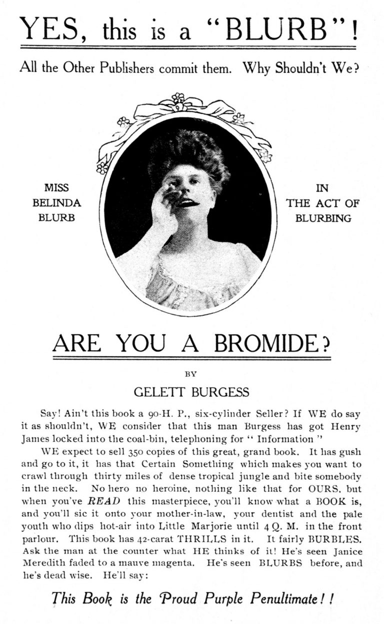 Literary Hub » On the origin of the word “blurb.”