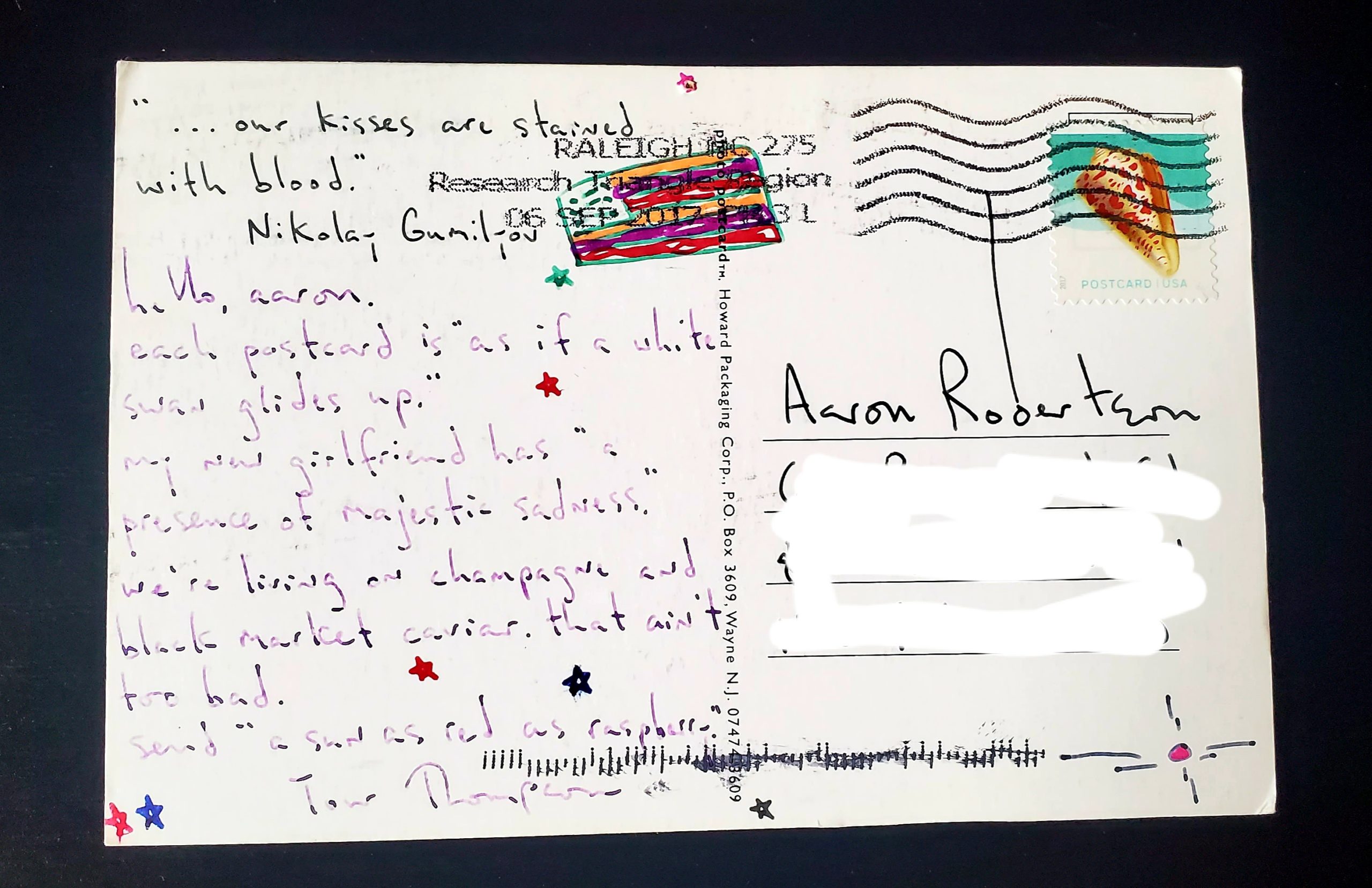 I have more than 600 postcards from a guy who made them into a literary ...