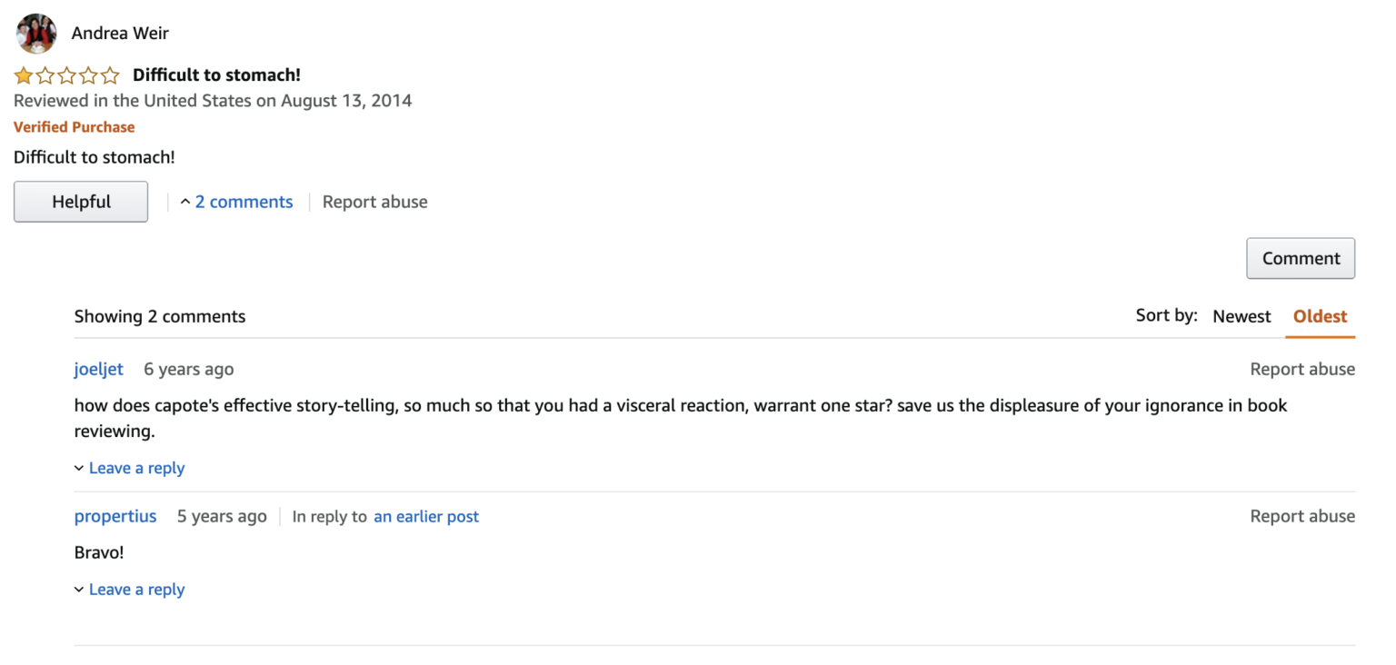 The 45 Best Bad Amazon Reviews of In Cold Blood ‹ Literary Hub