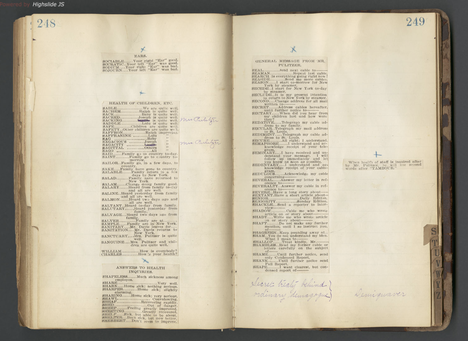 Look inside the only surviving copy of Joseph Pulitzer’s secret code ...