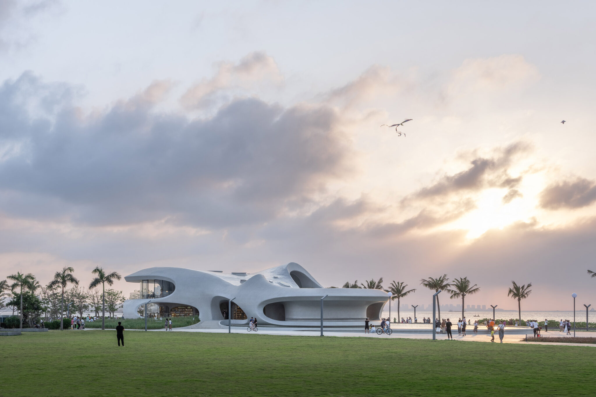 This surreal seaside library will transport you into the clouds ...