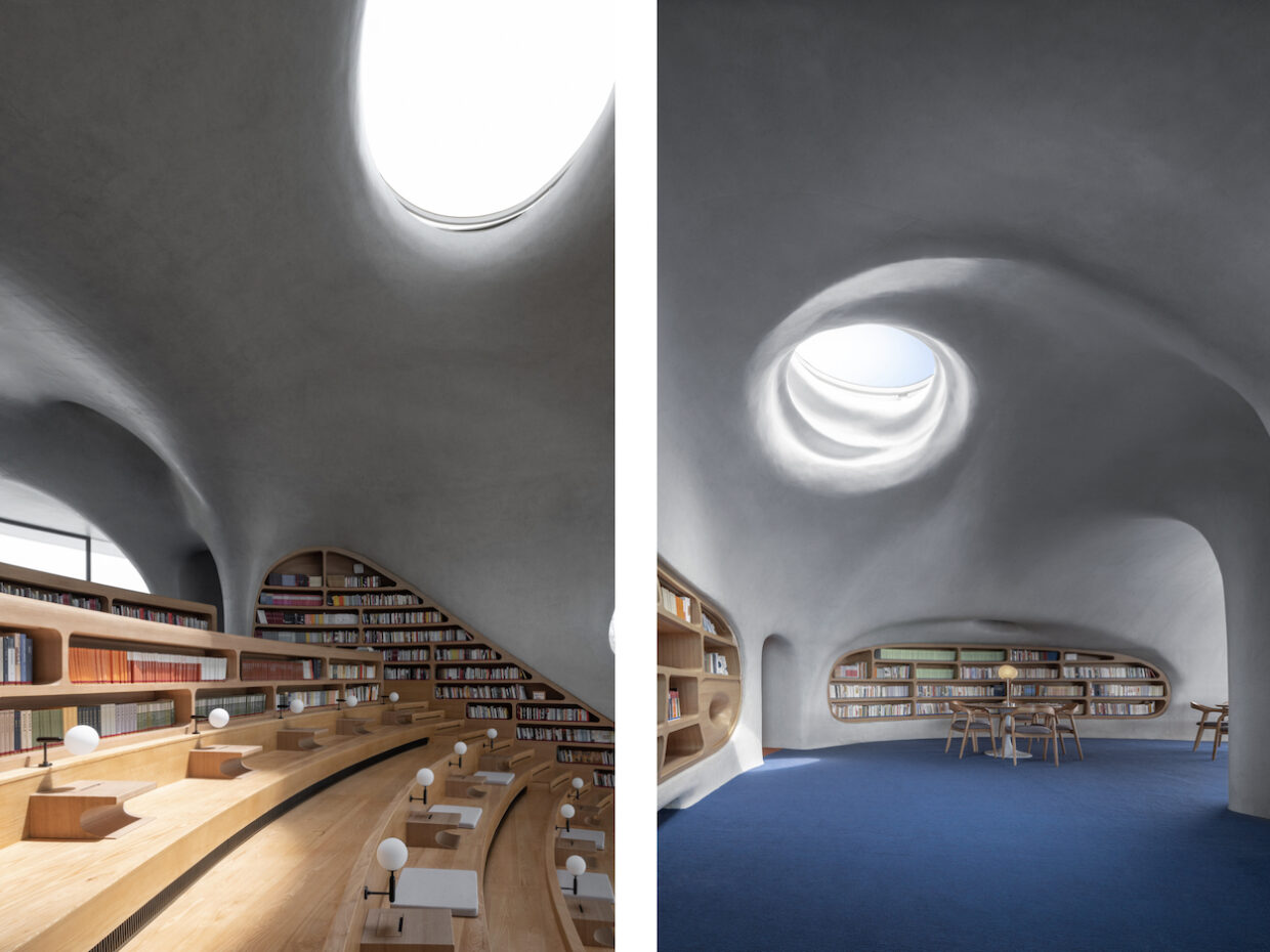 This surreal seaside library will transport you into the clouds ...