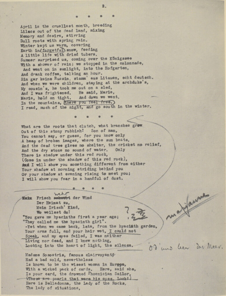 Literary Hub » Read Ezra Pound’s extensive revisions to T. S. Eliot’s ...