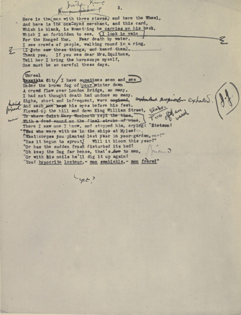 Literary Hub » Read Ezra Pound’s extensive revisions to T. S. Eliot’s ...