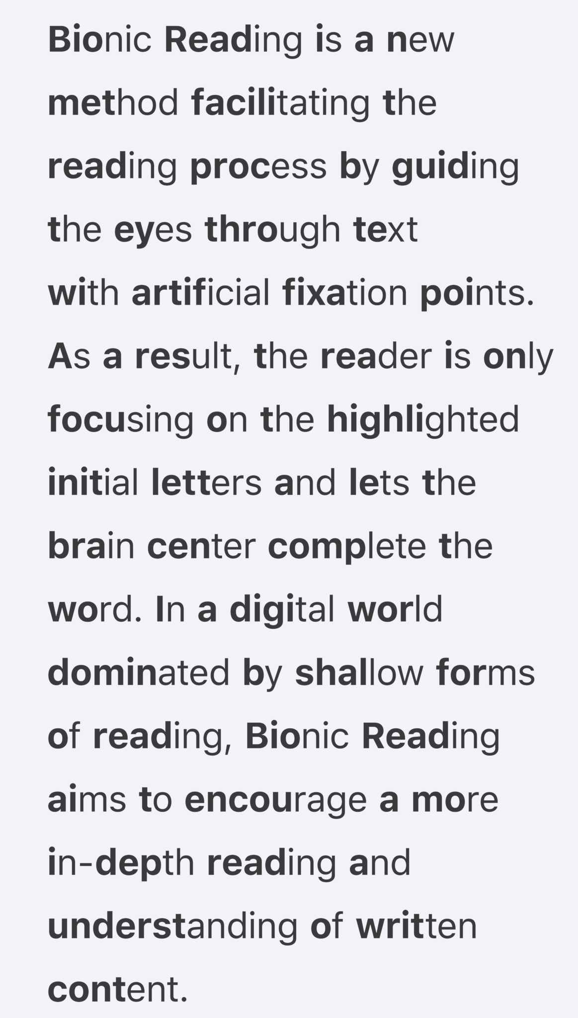 Literary Hub » Will this “bionic” font help you read faster?