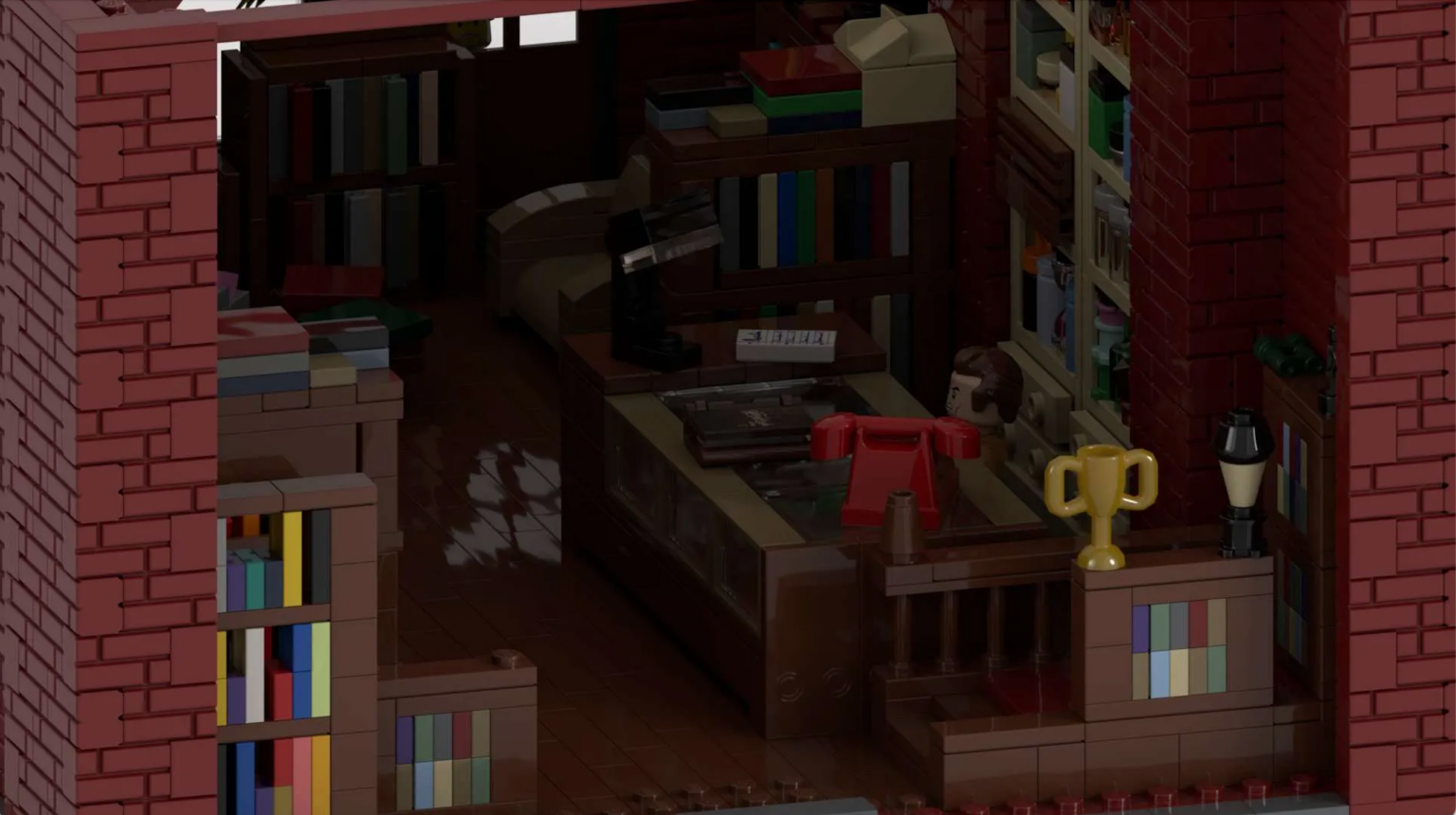 Somebody made an exact LEGO replica of this classic movie bookstore ...