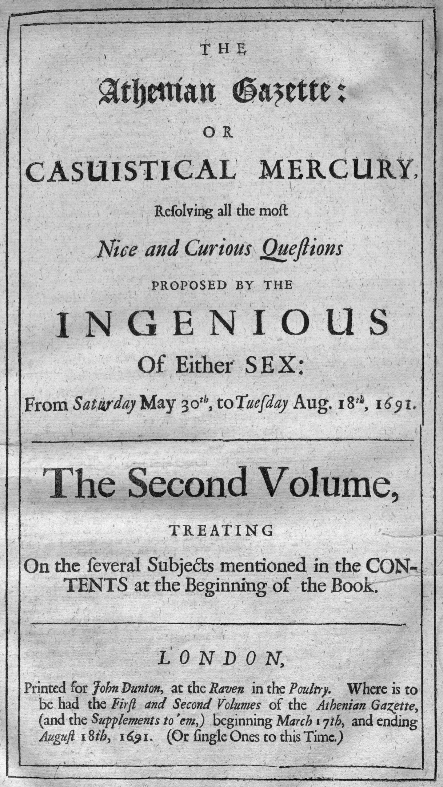 Literary Hub » “The Question Project.” On John Dunton and the World’s ...